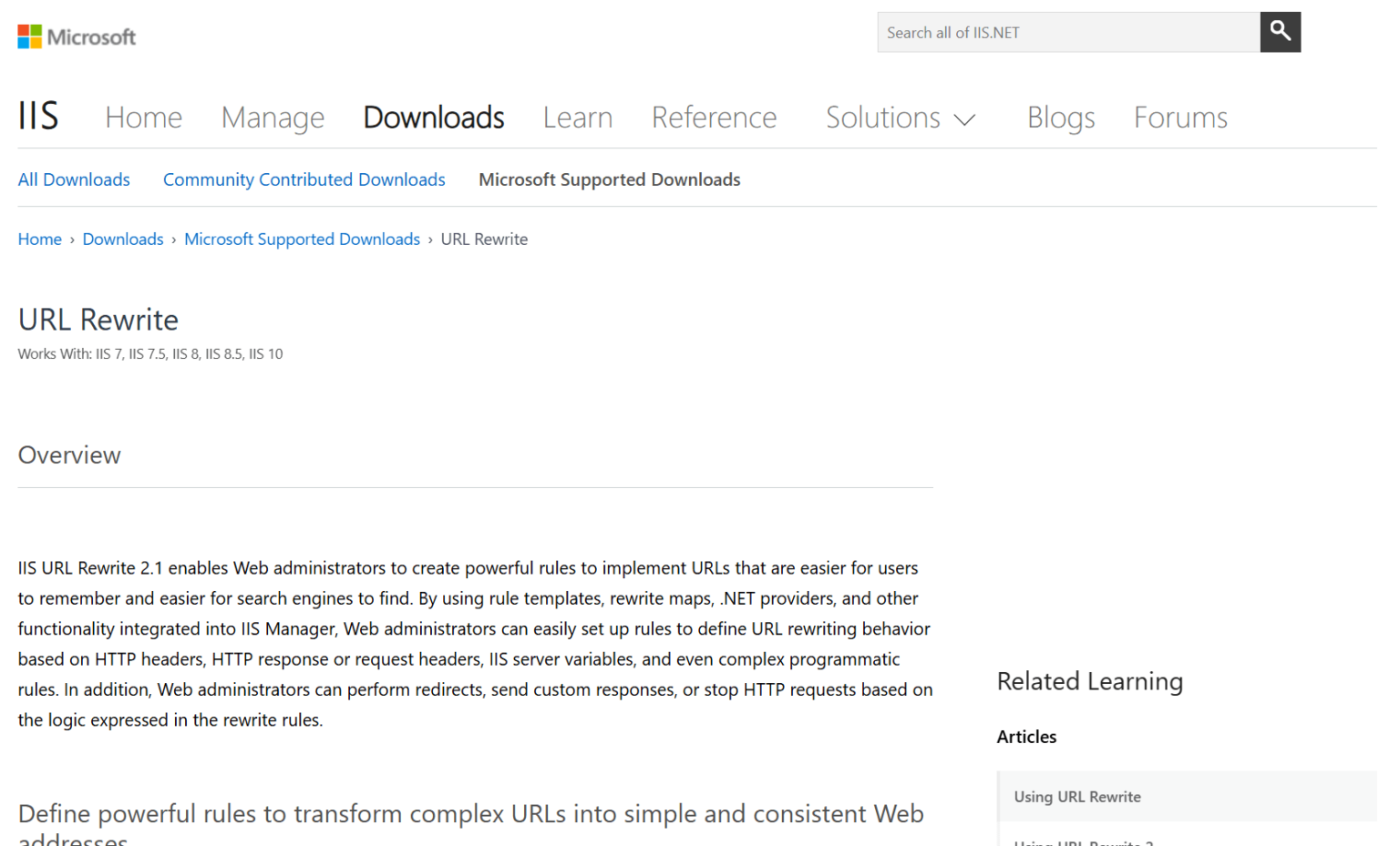 IIS URL Rewriteをインストール（URL書き換え）【ダウンロード/方法・手順】 | Kayoblog